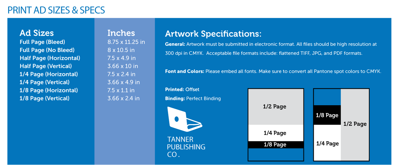 Print Ad Sizes Specs Tanner Publishing